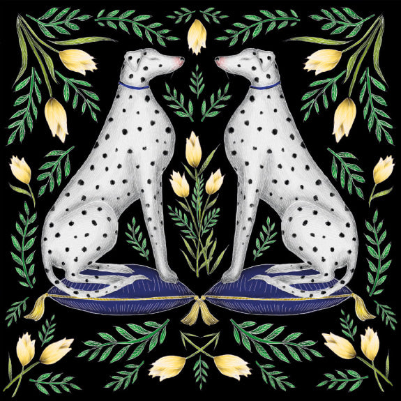 Catherine Rowe Card - Dalmatians & Tulips – Wrapped!